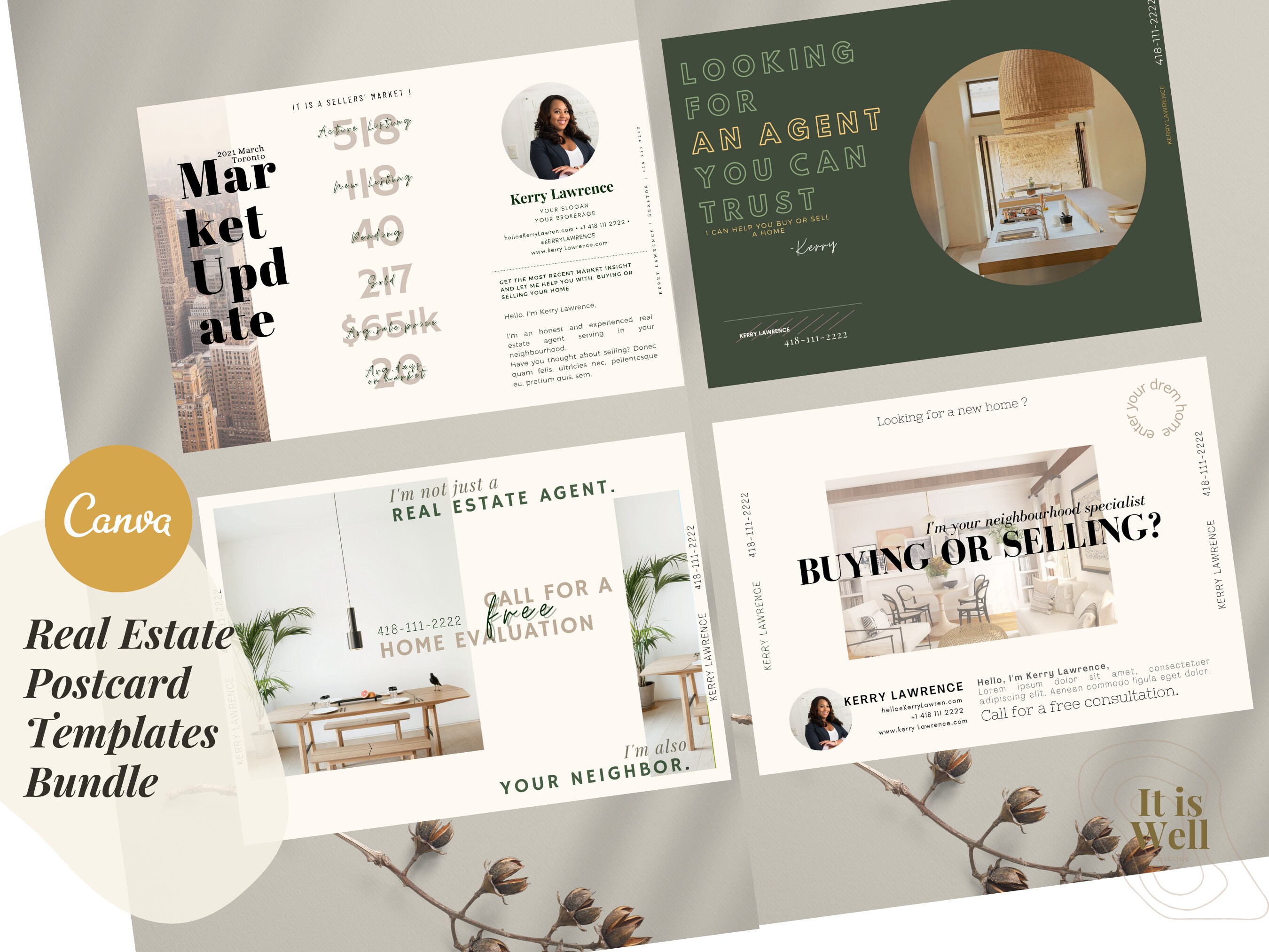 Real Estate Postcards Templates Bundle| Realtor Hello Neighbour Cards ...