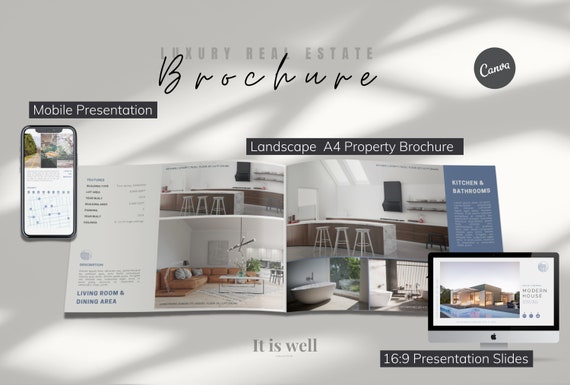 Luxury Real Estate Brochure Property Listing Feature Sheet - Etsy