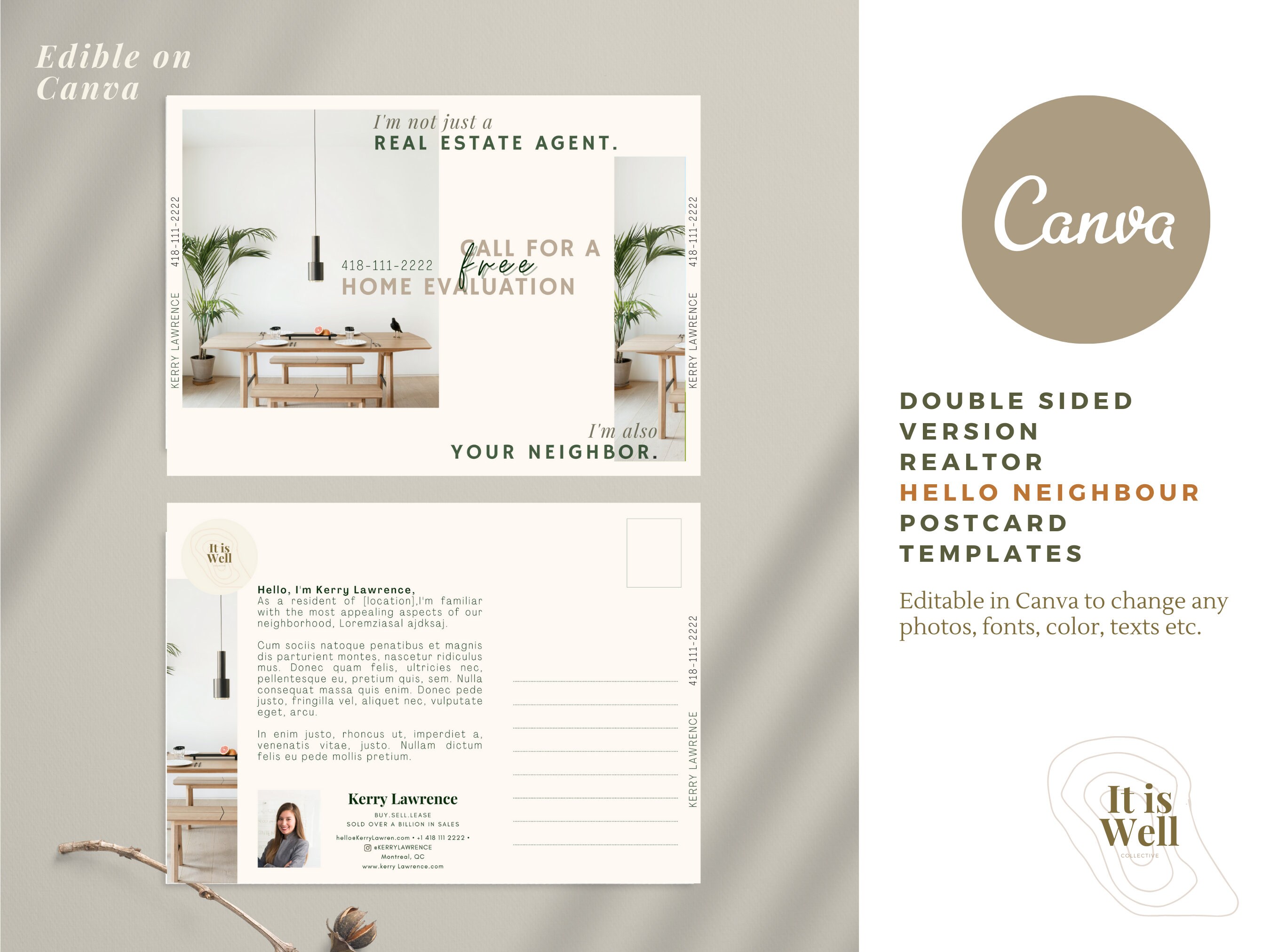 Real Estate Postcards Templates Bundle| Realtor Hello Neighbour Cards ...