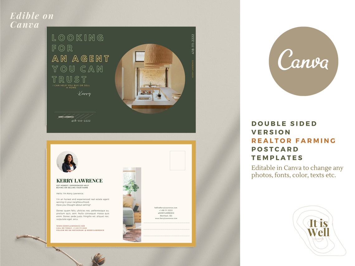 Real Estate Postcards Templates Bundle Realtor Hello | Etsy