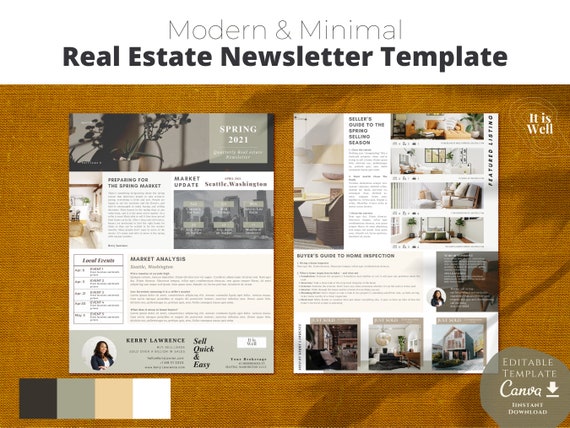 Minimal & Modern Real Estate Newsletter Email Marketing - Etsy