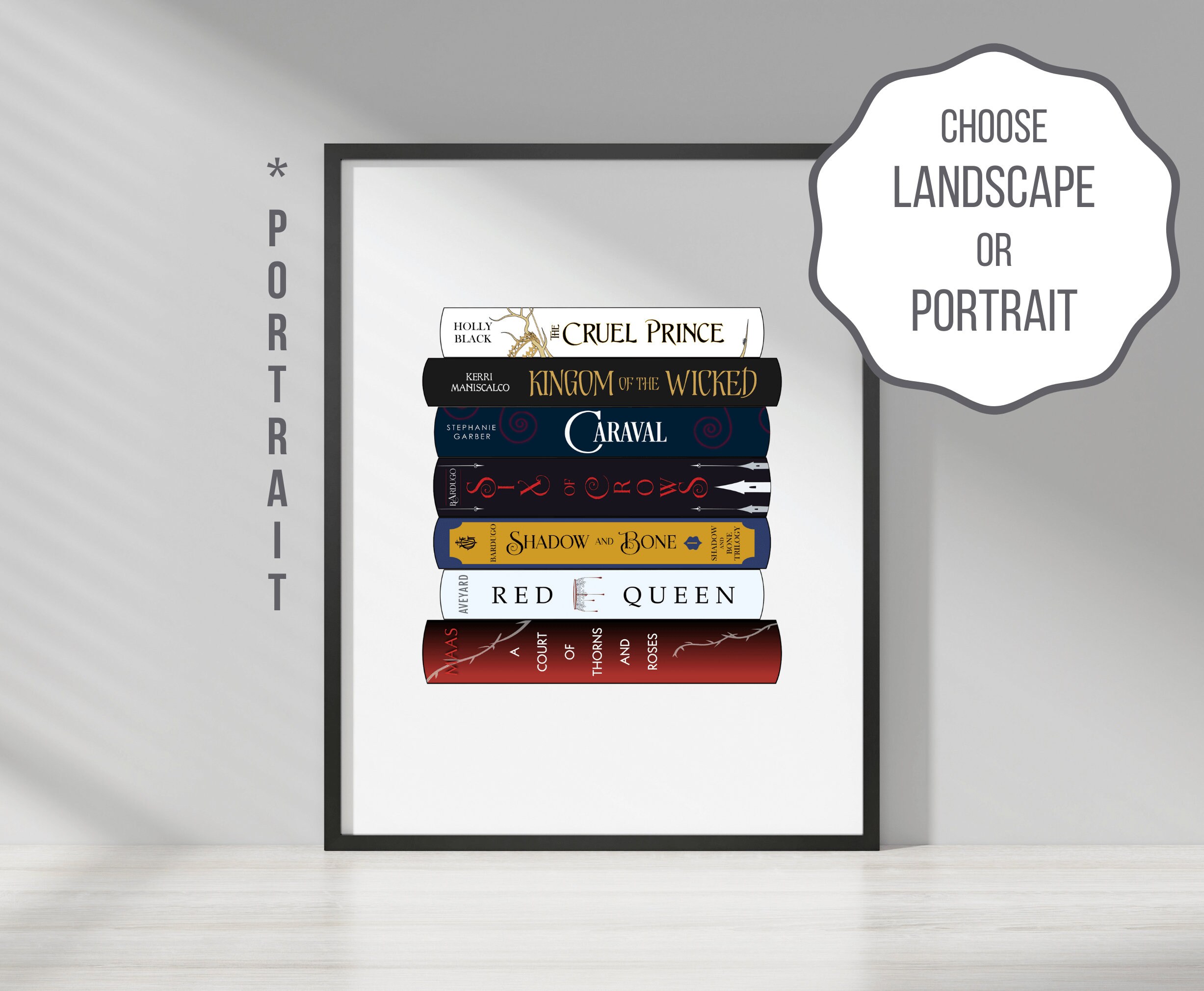 Fantasy Book Stack | Young Adult Books Wall Art | DIGITAL DOWNLOAD - Etsy