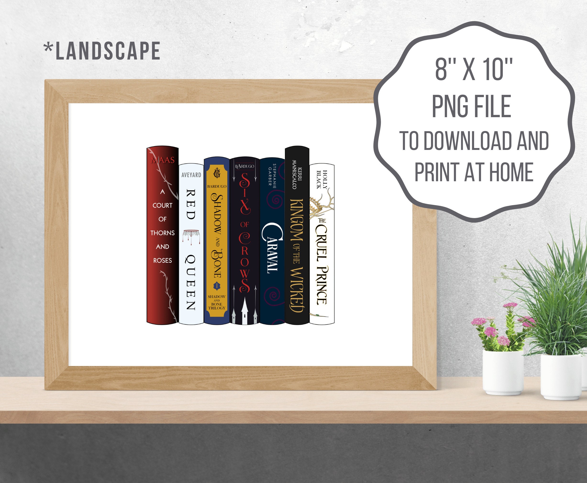 Fantasy Book Stack | Young Adult Books Wall Art | DIGITAL DOWNLOAD - Etsy