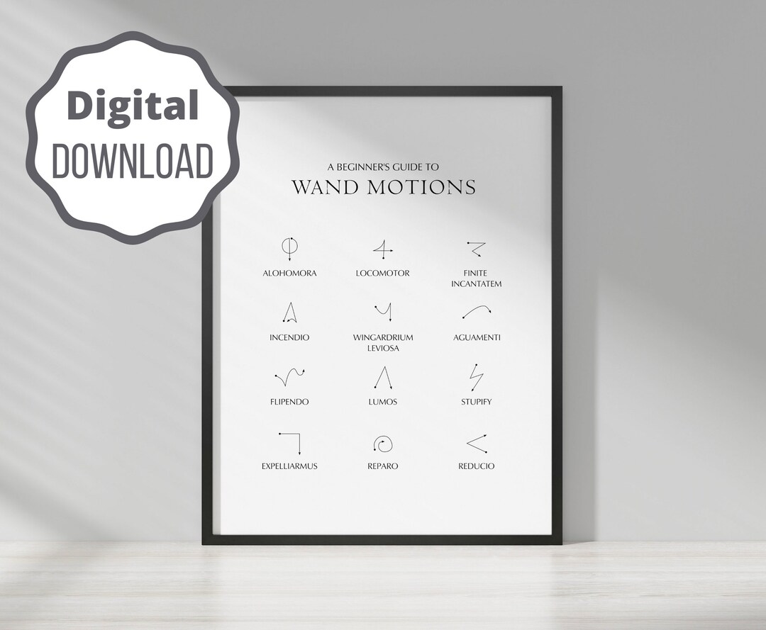 Wand Motions Spell Wall Art DIGITAL DOWNLOAD - Etsy