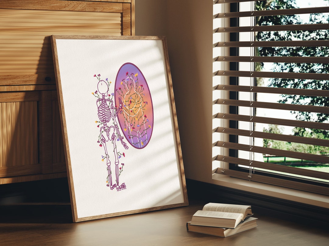 SKELETON AURA Art Prints, Skeleton Art, Wall Art Print Trendy, Home ...