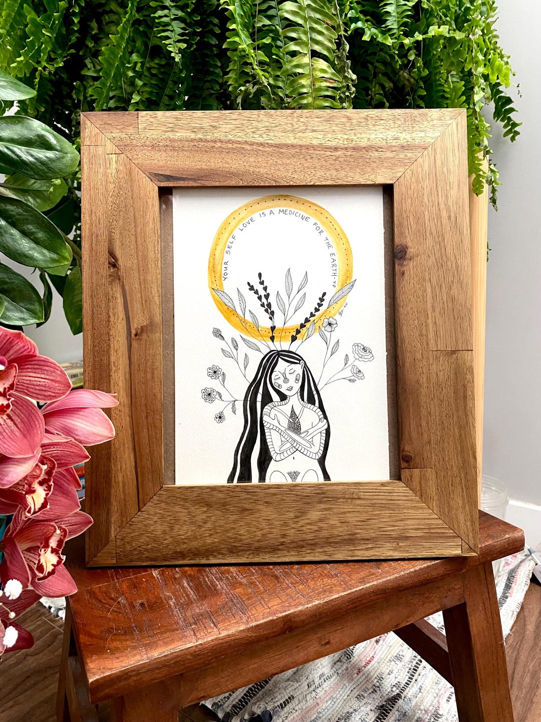Medicine | Original Ink Drawing on Paper, Original Artwork, Feminine ...