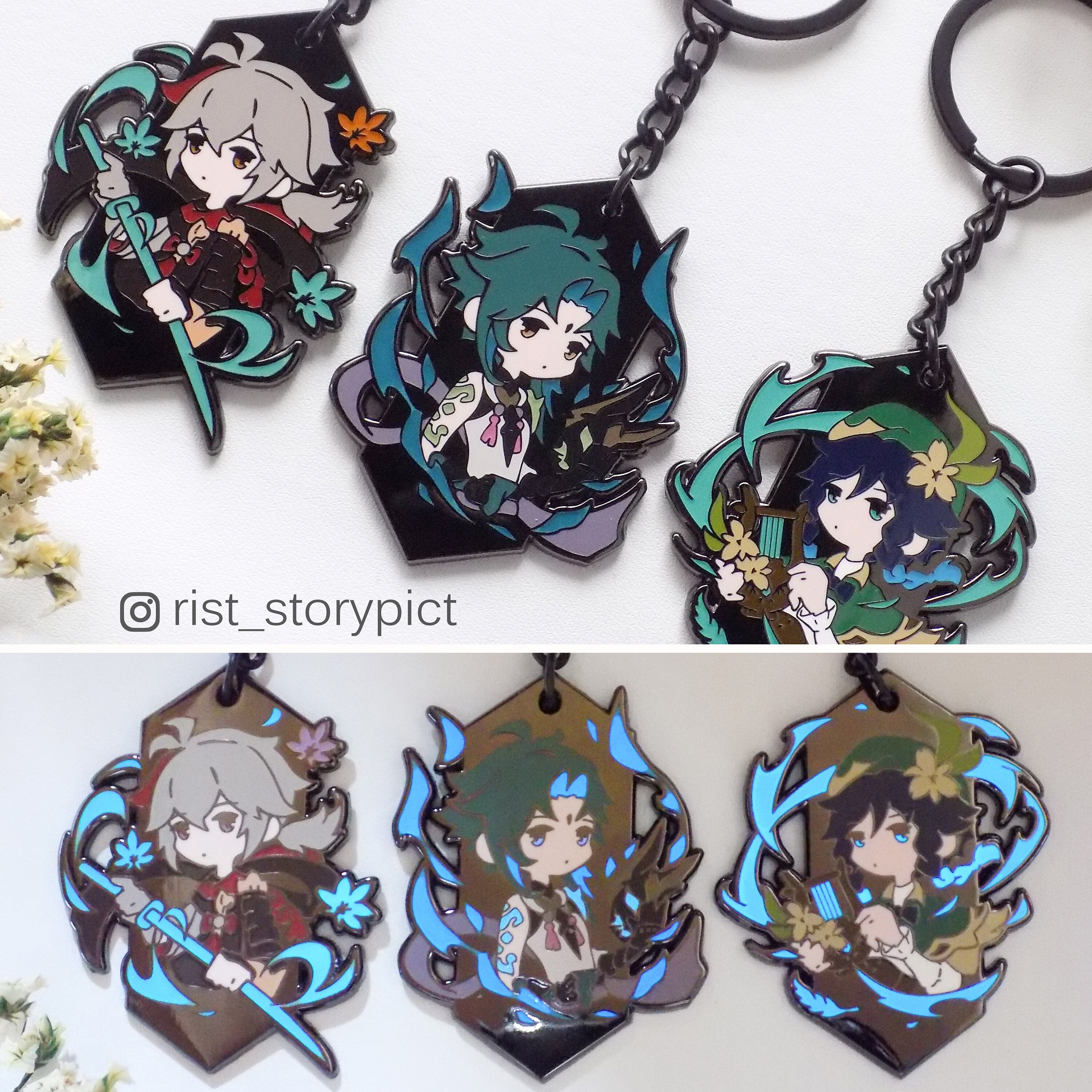 Genshin Impact Anemo Boy Glow in Dark Hard Enamel Keychain - Etsy UK