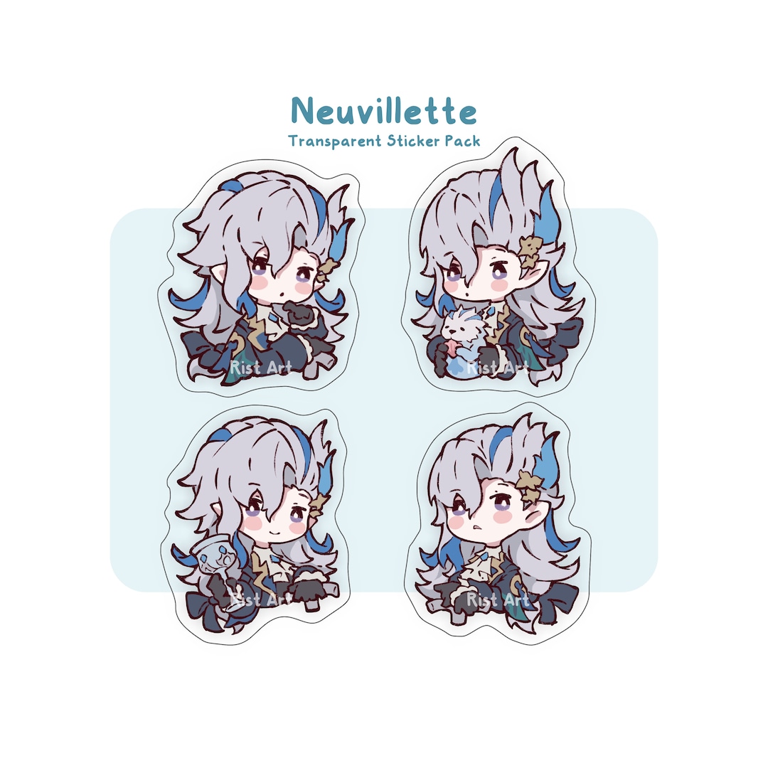 Genshin Impact Transparent Sticker Pack - Neuvillette - Journaling ...
