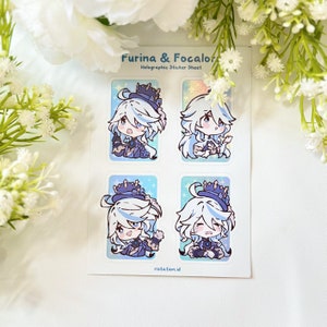 Genshin Impact Mini Holographic Sticker Sheet - Furina and Focalors ...