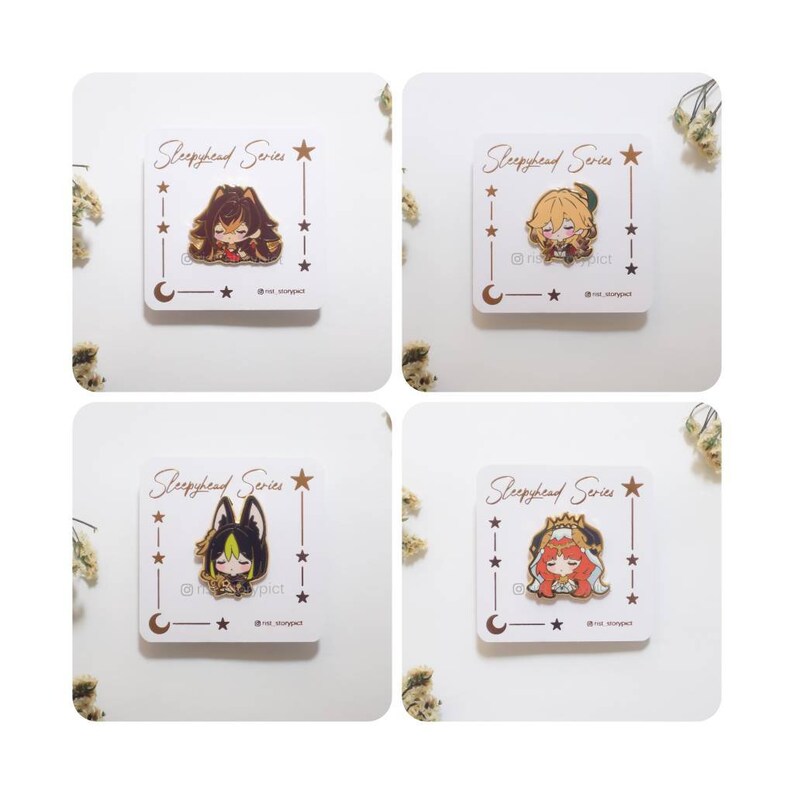 Genshin Impact Cute Characters Hard Enamel Pin & Phone Charm - Etsy