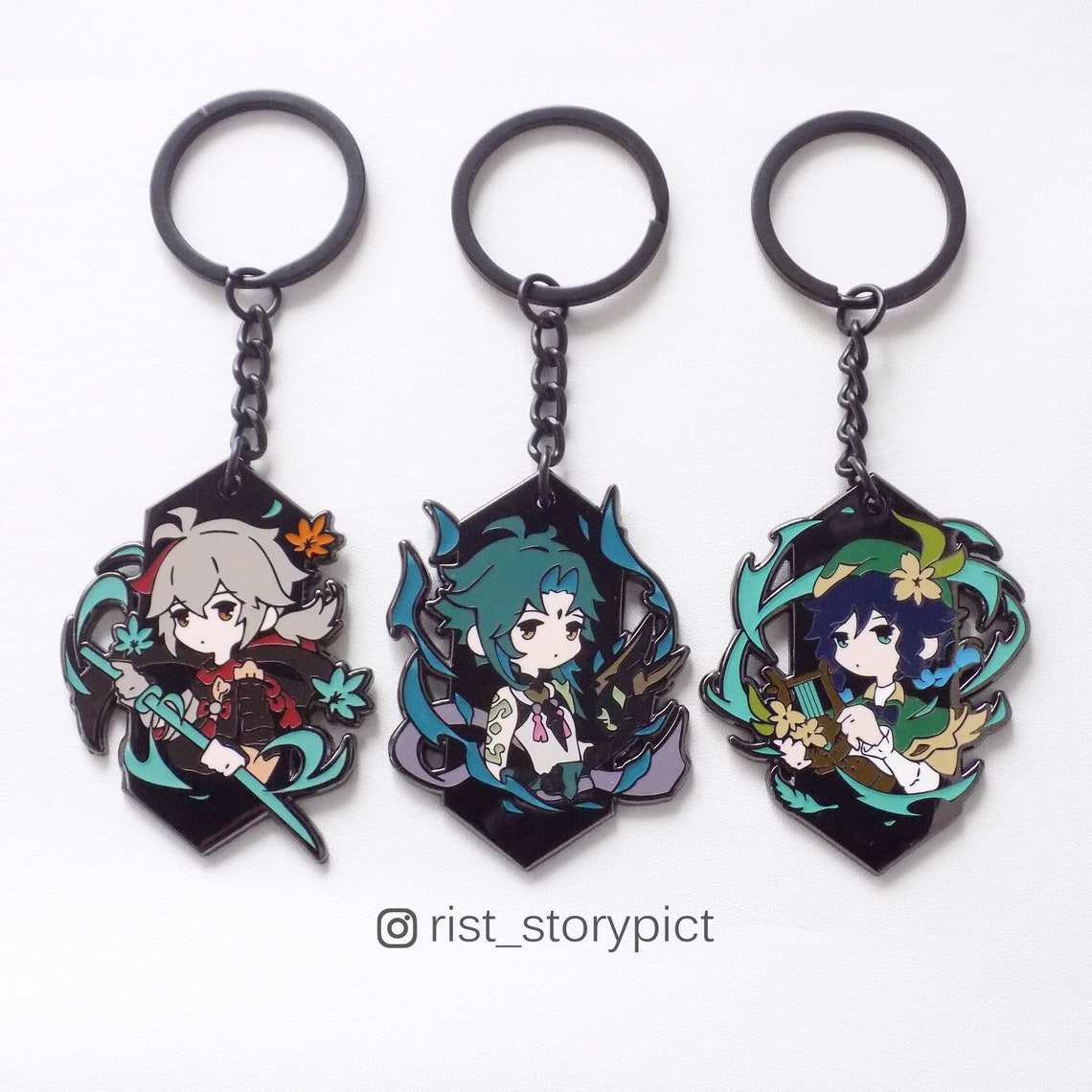 Genshin Impact Anemo Boy Glow in Dark Hard Enamel Keychain - Etsy