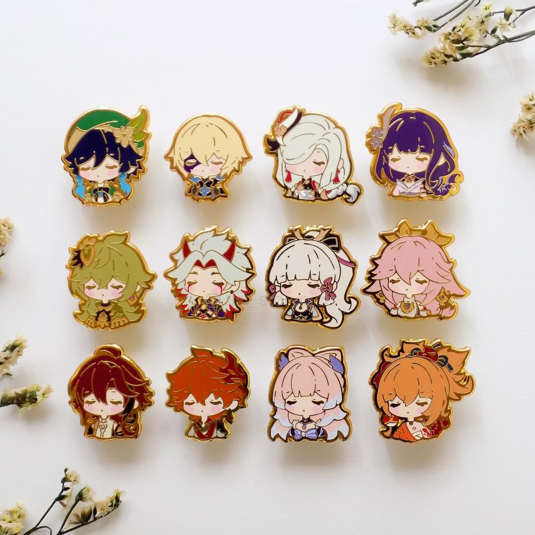 Genshin Impact Cute Characters Hard Enamel Pin & Phone Charm PART 2 - Etsy