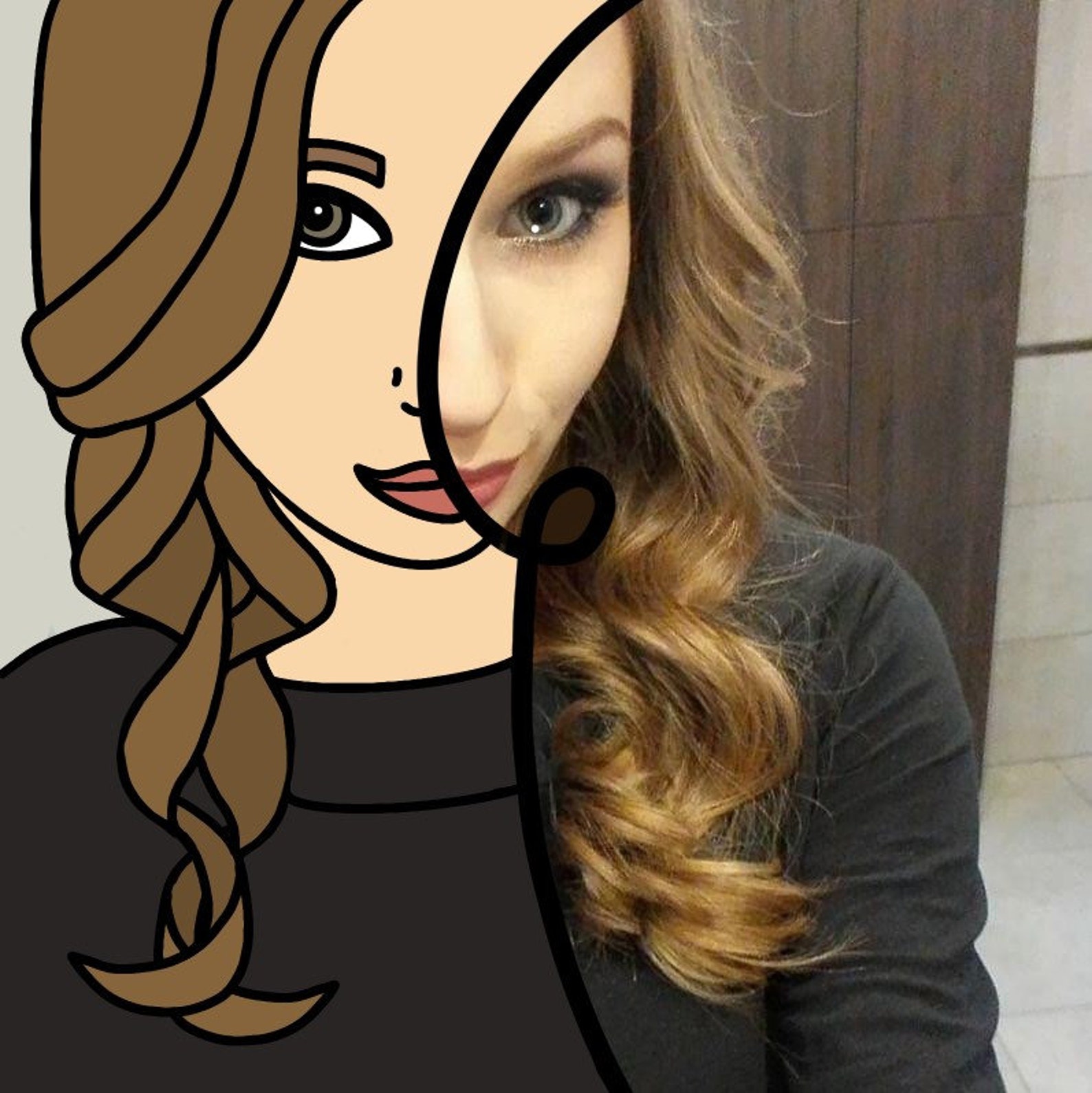 Cartoon Half Face Portrait | #toonme | Digital Download - Etsy