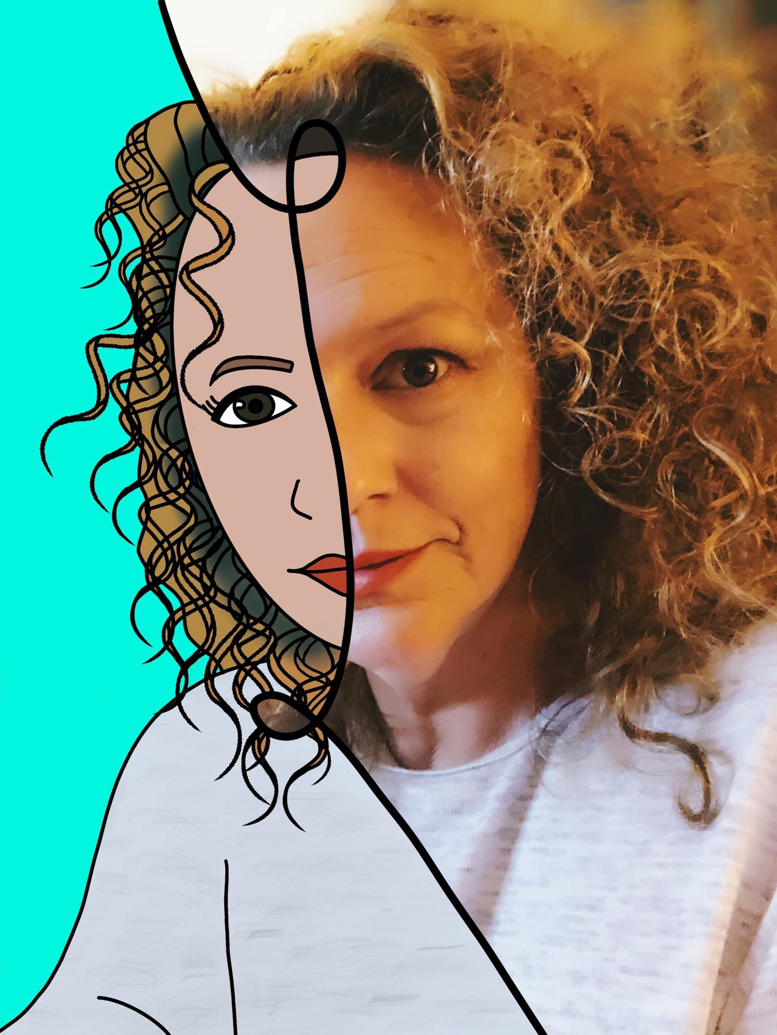 Cartoon Half Face Portrait | #toonme | Digital Download - Etsy