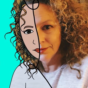 Cartoon Half Face Portrait | #toonme | Digital Download - Etsy