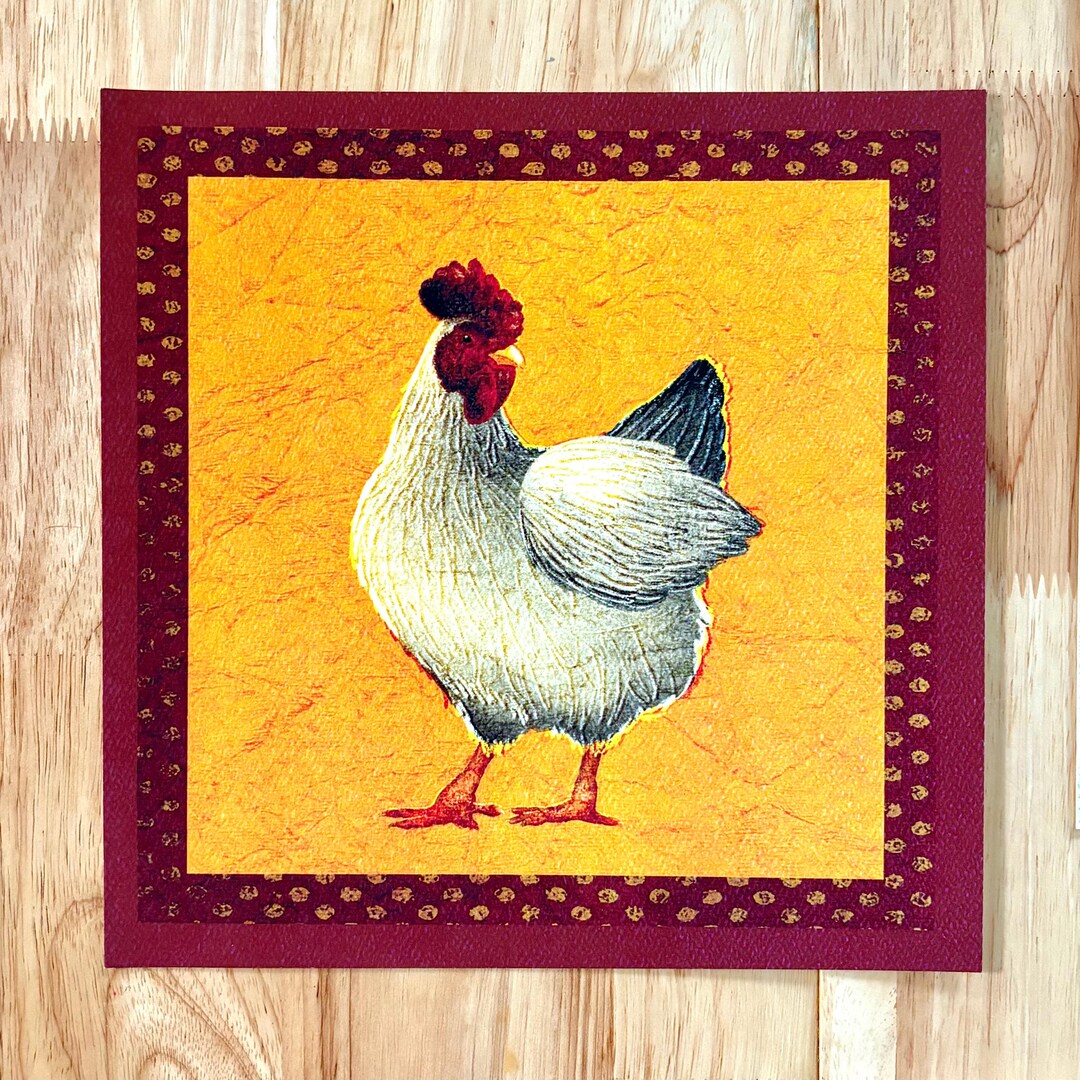 Dorothy’s Chicken Rustic Art Print 8x8” – Rooster Country Farmhouse ...