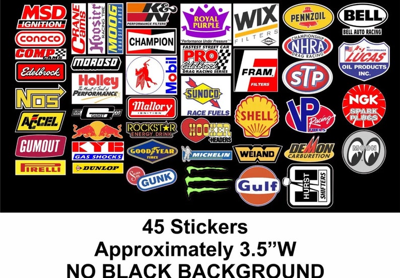 45 Pack Racing Decal Bumper Sticker Drag Vinyl Motocross - Etsy
