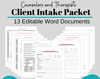 Therapy Intake Forms - Etsy