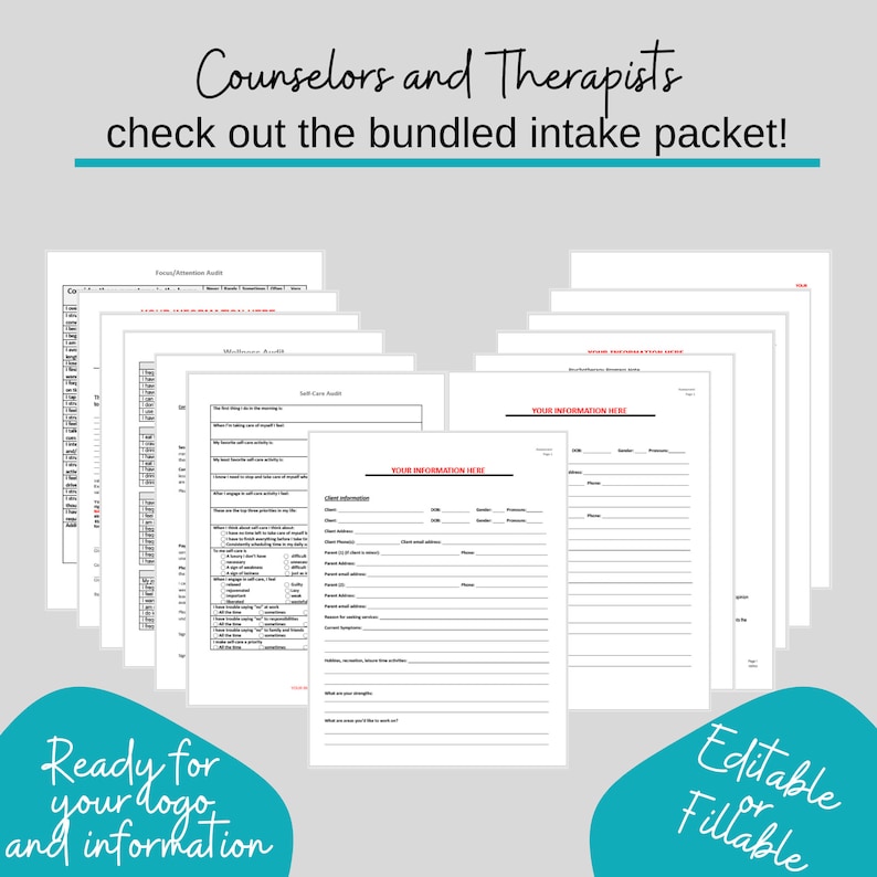 Client Intake Assessment Form Fillable & Editable Templates ...