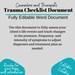 Trauma Checklist Form Fillable & Editable Templates, Psychotherapy ...