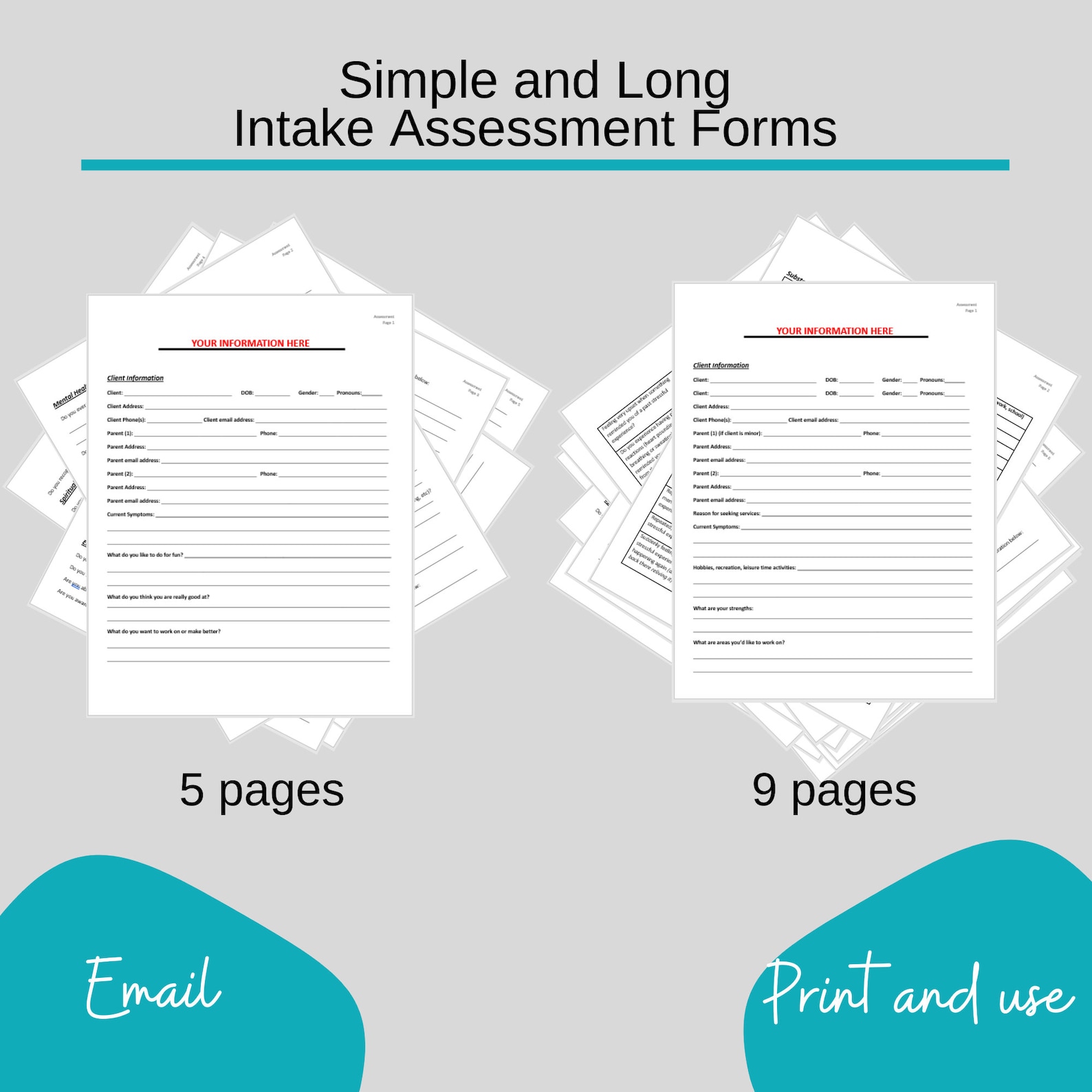 Complete Client Intake Bundle Forms Fillable & Editable Templates ...