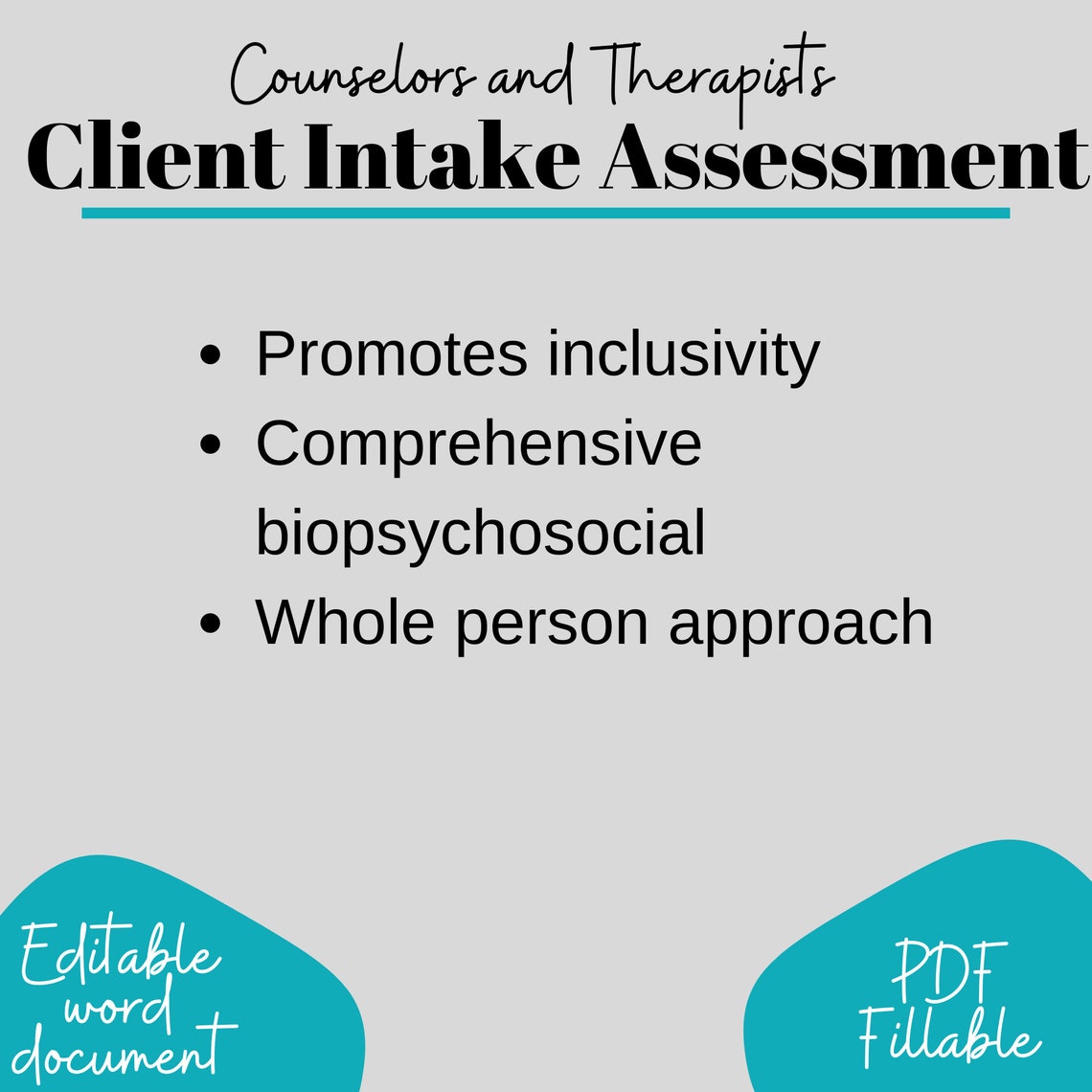 Client Intake Assessment Form Fillable & Editable Templates ...