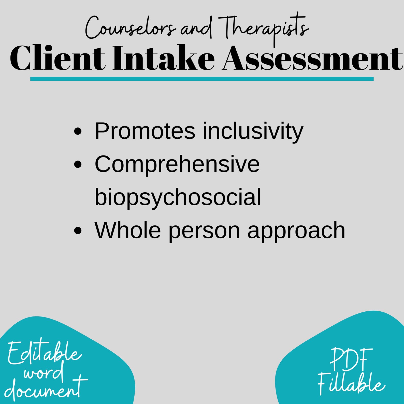 Client Intake Assessment Form Fillable & Editable Templates ...