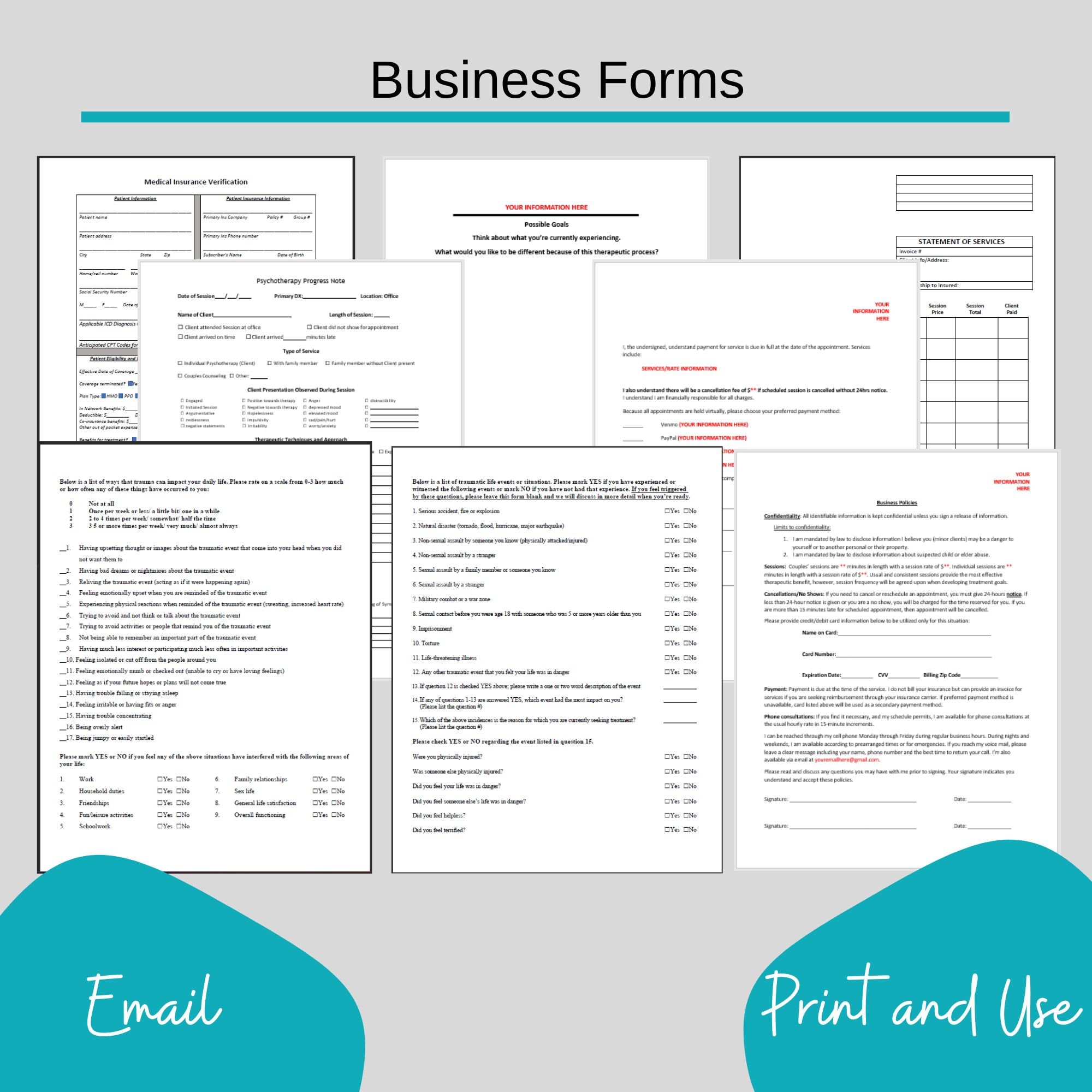Complete Client Intake Bundle Forms Fillable & Editable Templates ...