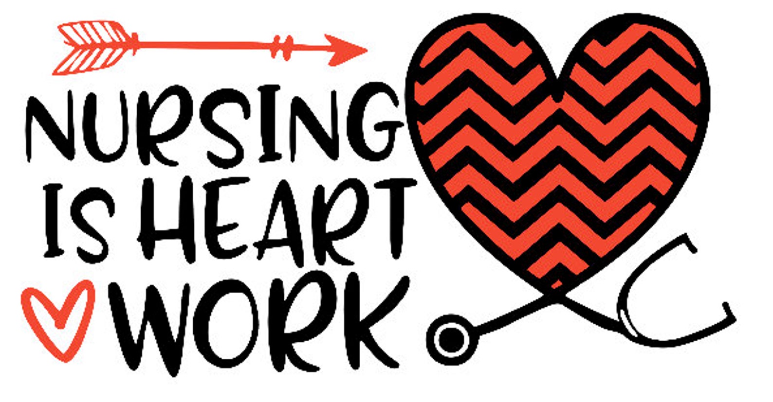 Nursing is Heart Work PNG File Chevron Heart Nursing - Etsy
