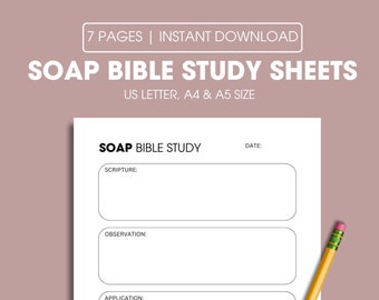 Soap Bible Study Printable Sheets, Bible Study Templates, SOAP Bible ...