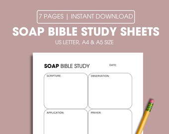 Soap Bible Study Printable Sheets, Bible Study Templates, SOAP Bible ...