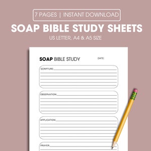 Soap Bible Study Printable Sheets, Bible Study Templates, SOAP Bible ...