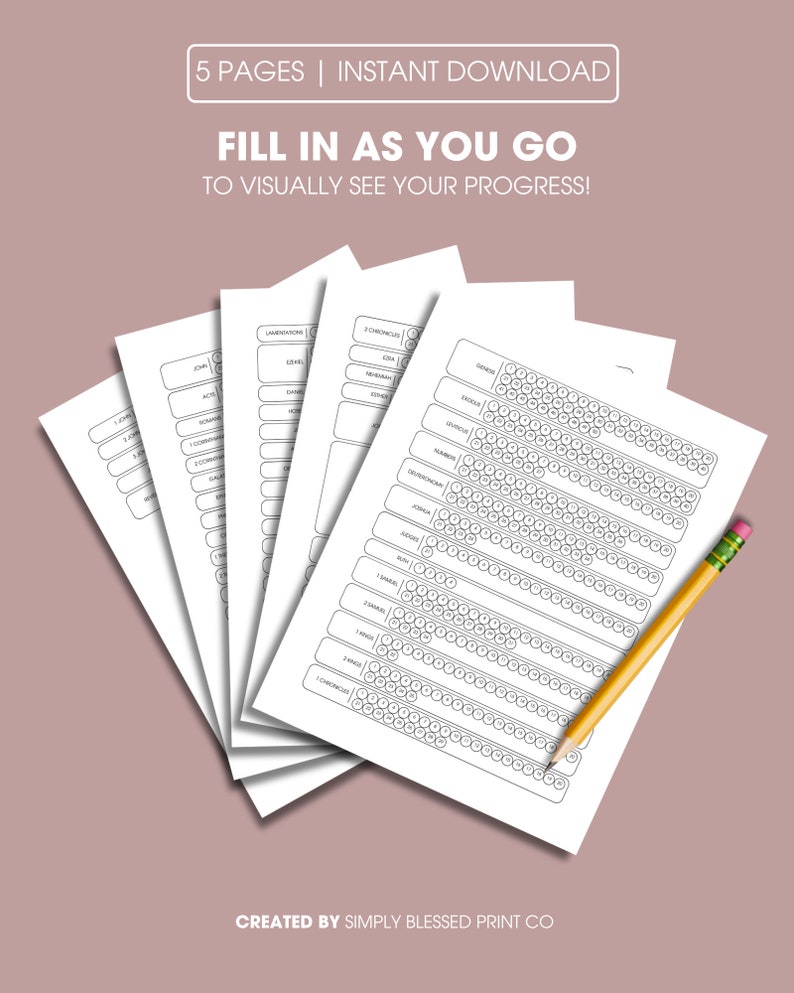Bible Reading Tracker Printable PDF, Bible Checklist Fill in as You Go ...