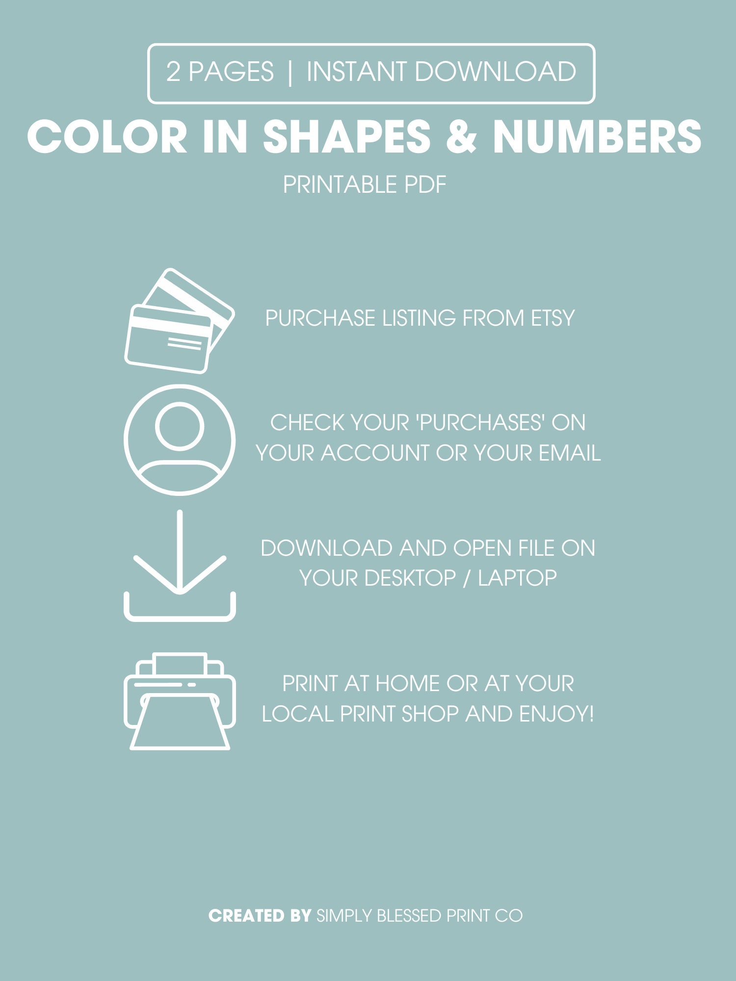 Color in Shapes and Numbers Practice Worksheet for Kids, Printable ...