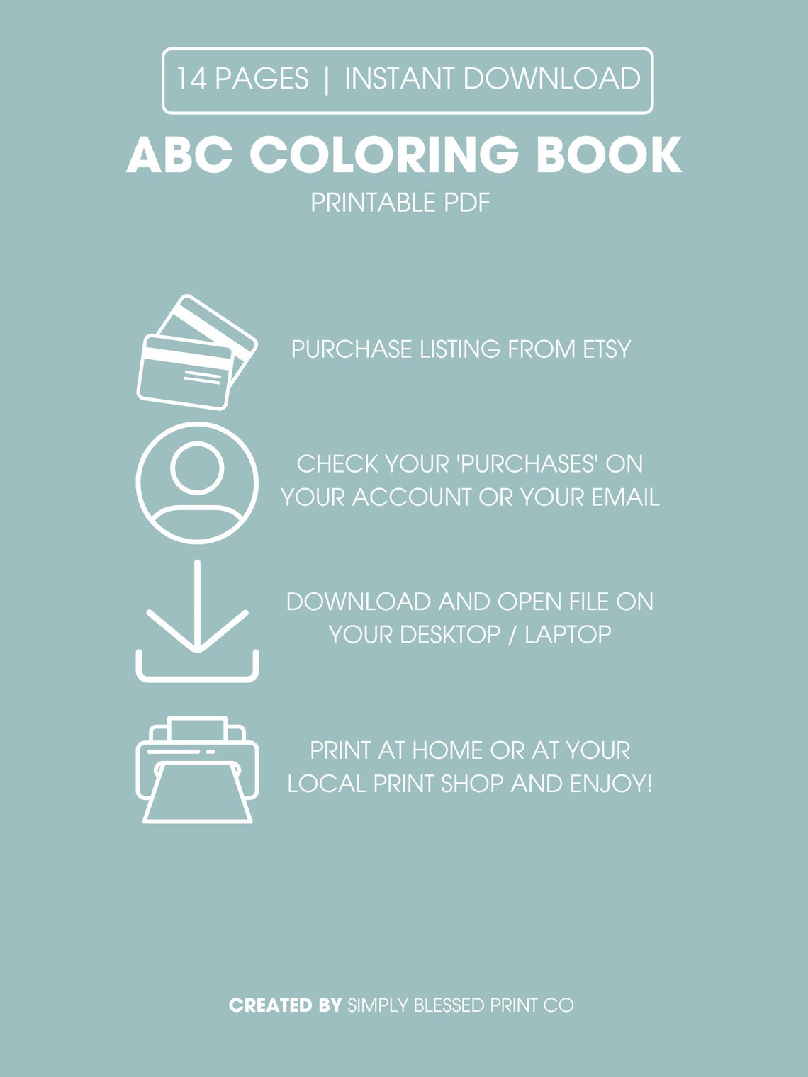 Preschool Alphabet Coloring Book Printable, Coloring Activity for ...