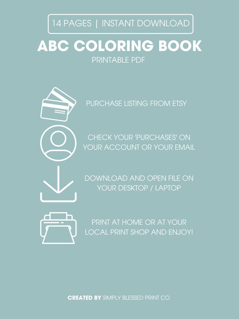 Preschool Alphabet Coloring Book Printable, Coloring Activity for ...