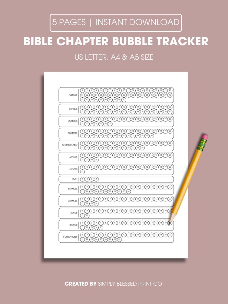 Bible Reading Tracker Printable PDF, Bible Checklist Fill in as You Go ...