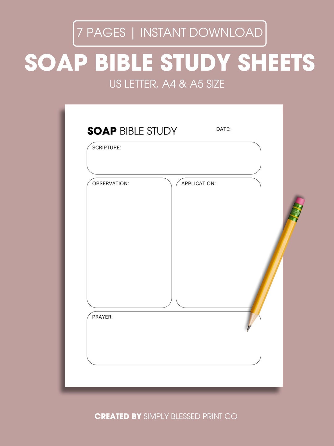 Soap Bible Study Printable Sheets, Bible Study Templates, SOAP Bible ...