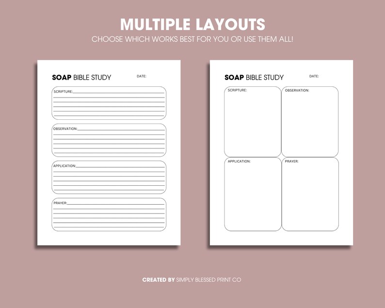 Soap Bible Study Printable Sheets, Bible Study Templates, SOAP Bible ...