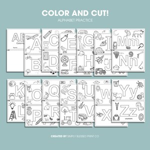 Preschool Alphabet Coloring Book Printable, Coloring Activity for ...