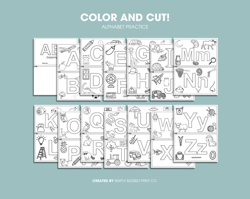 Preschool Alphabet Coloring Book Printable, Coloring Activity for ...