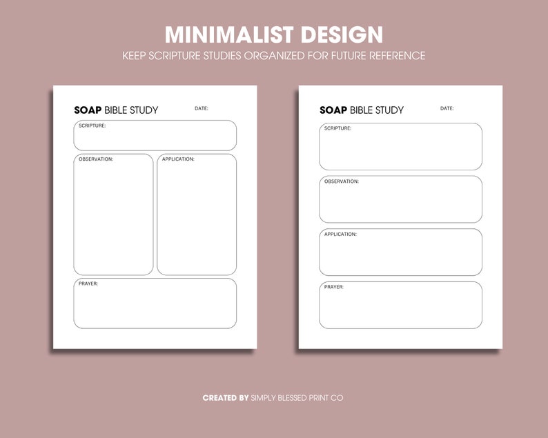 Soap Bible Study Printable Sheets, Bible Study Templates, SOAP Bible ...