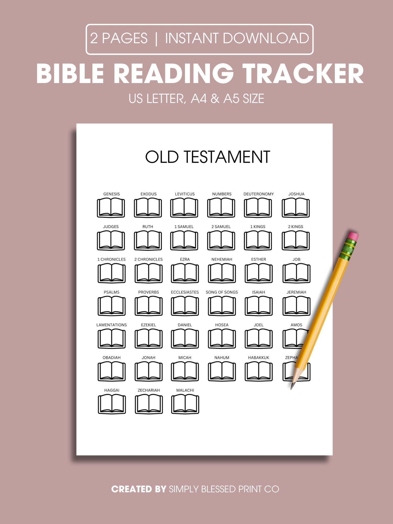 Books of the Bible Reading Tracker Printable, Bible Reading Plan ...