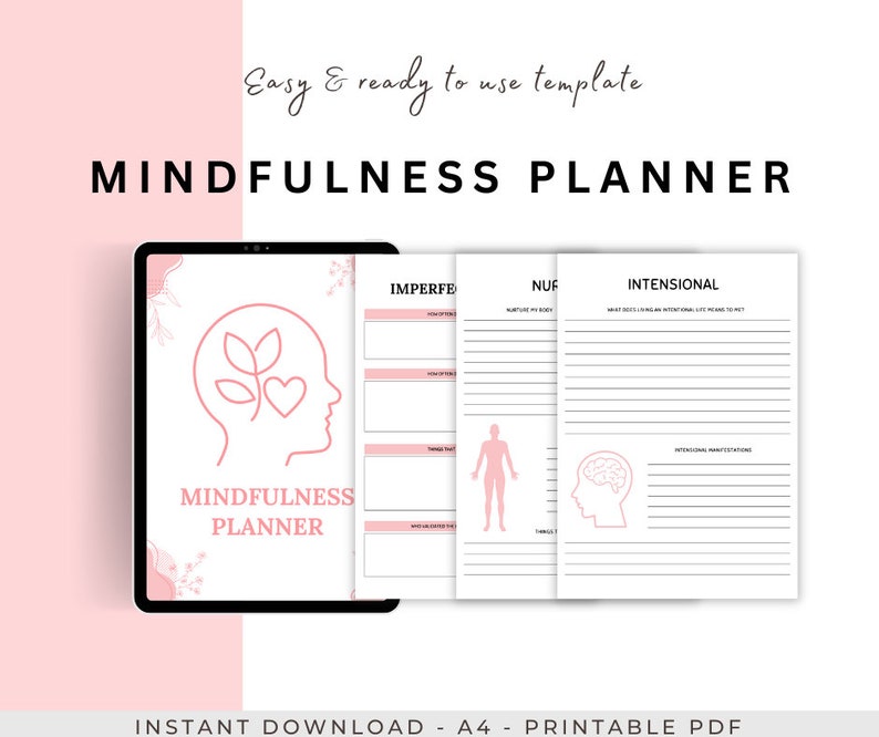 Printable Mindfulness Planner, Mindfulness Planner, Wellness Planner ...