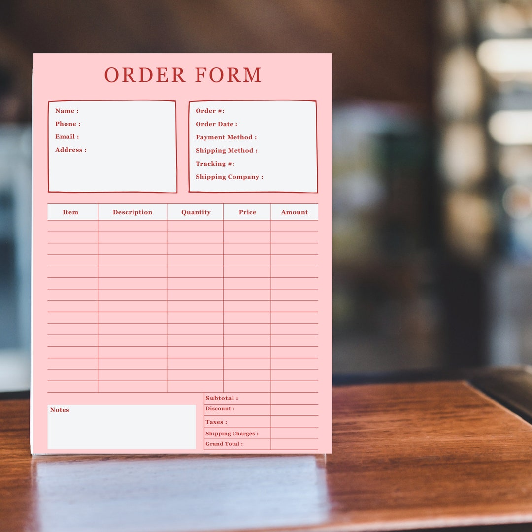 Clean Business Order Form: Customizable Invoice Template - Etsy