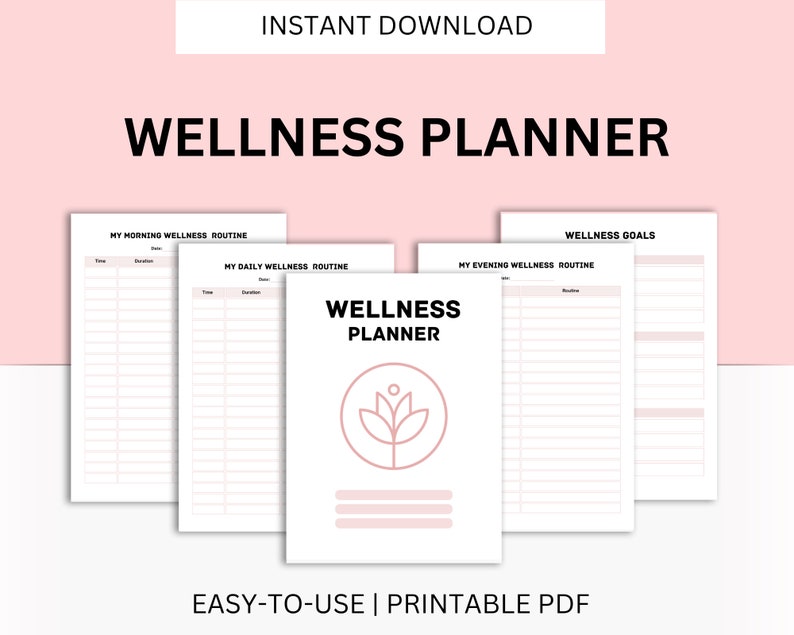 Printable Wellness Planner: Self-care & Mental Health Tracker (PDF) - Etsy