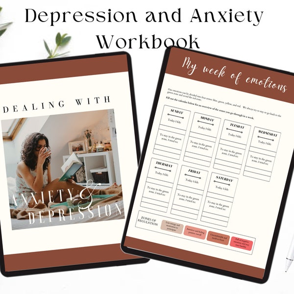 Depression and Anxiety Worksheets - Etsy