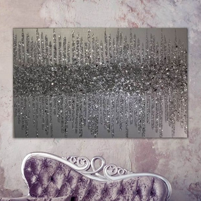Silver Glitter Wall Art - Etsy