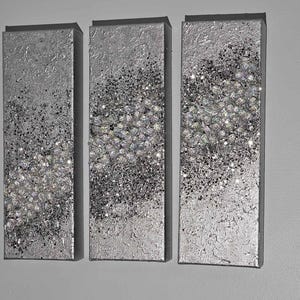 Angelic Gem Silver Glitter Glass Painting Set, Glam Silver Glass Decor ...