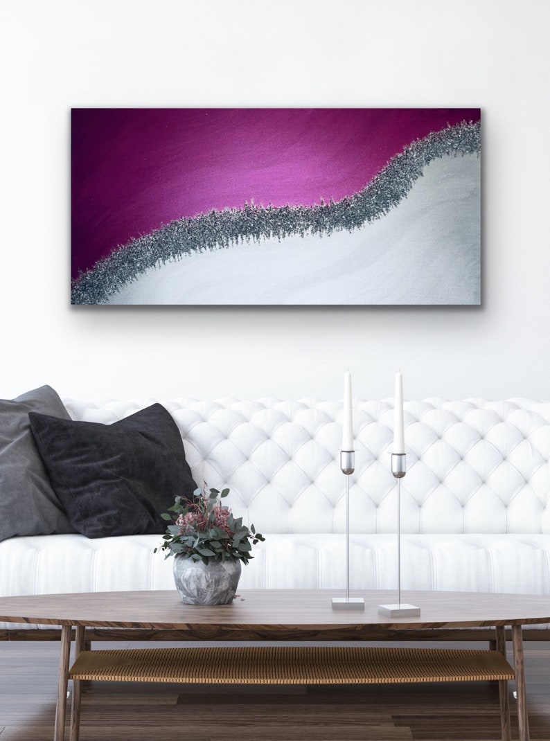 Pink Tourmaline & Silver Glam Painting Glitter Painting - Etsy